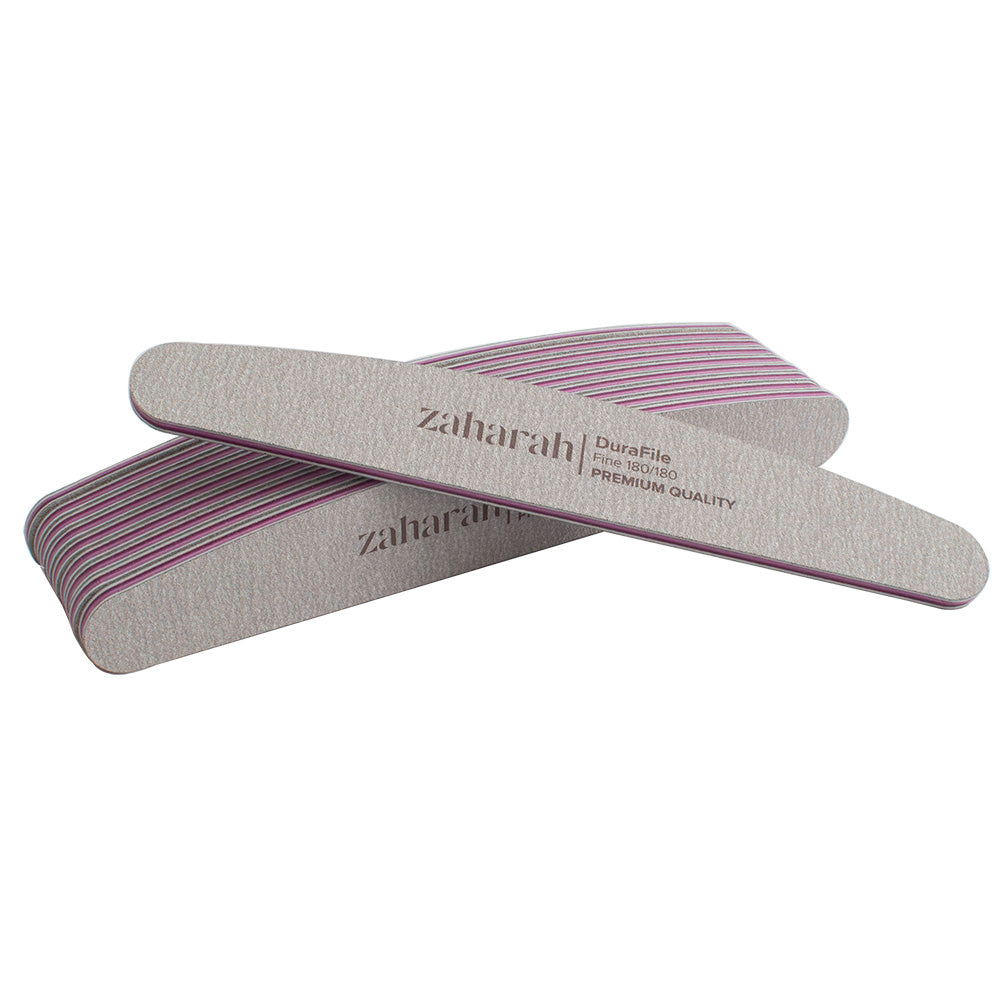 Zaharah DuraFile 180/180 | 10pc Nail Files for Natural Nail Prep & Shaping